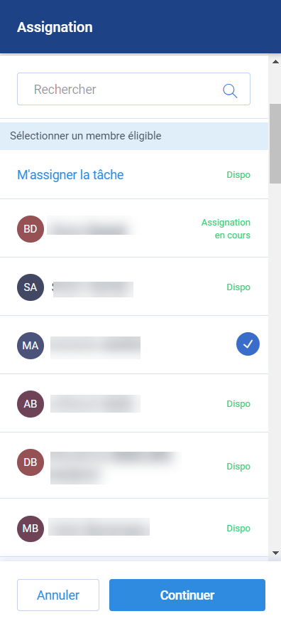Assigner des membres sur les tâches ouvertes ou en déficit – Centre d'aide